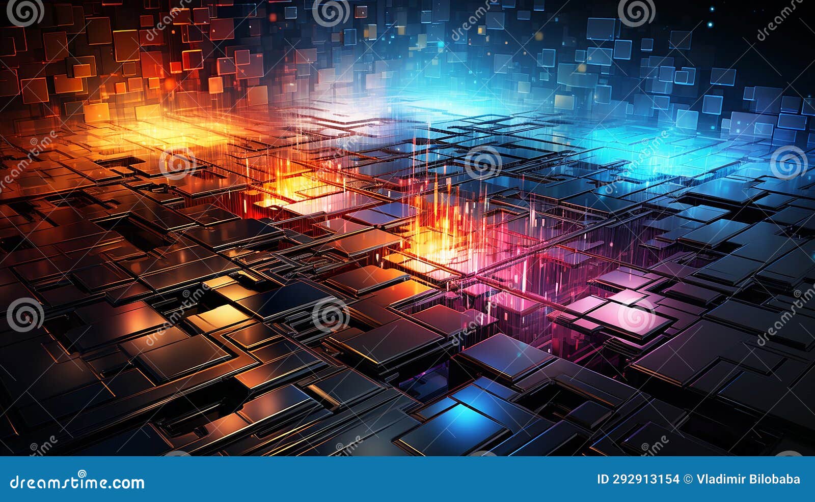 Abstract Illustration of Digital Pixel Generation Stock Illustration ...