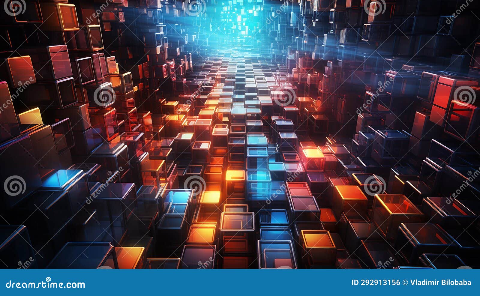 Abstract Illustration of Digital Pixel Generation Stock Illustration ...