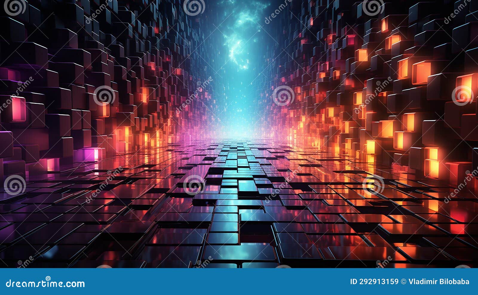 Abstract Illustration of Digital Pixel Generation Stock Illustration ...