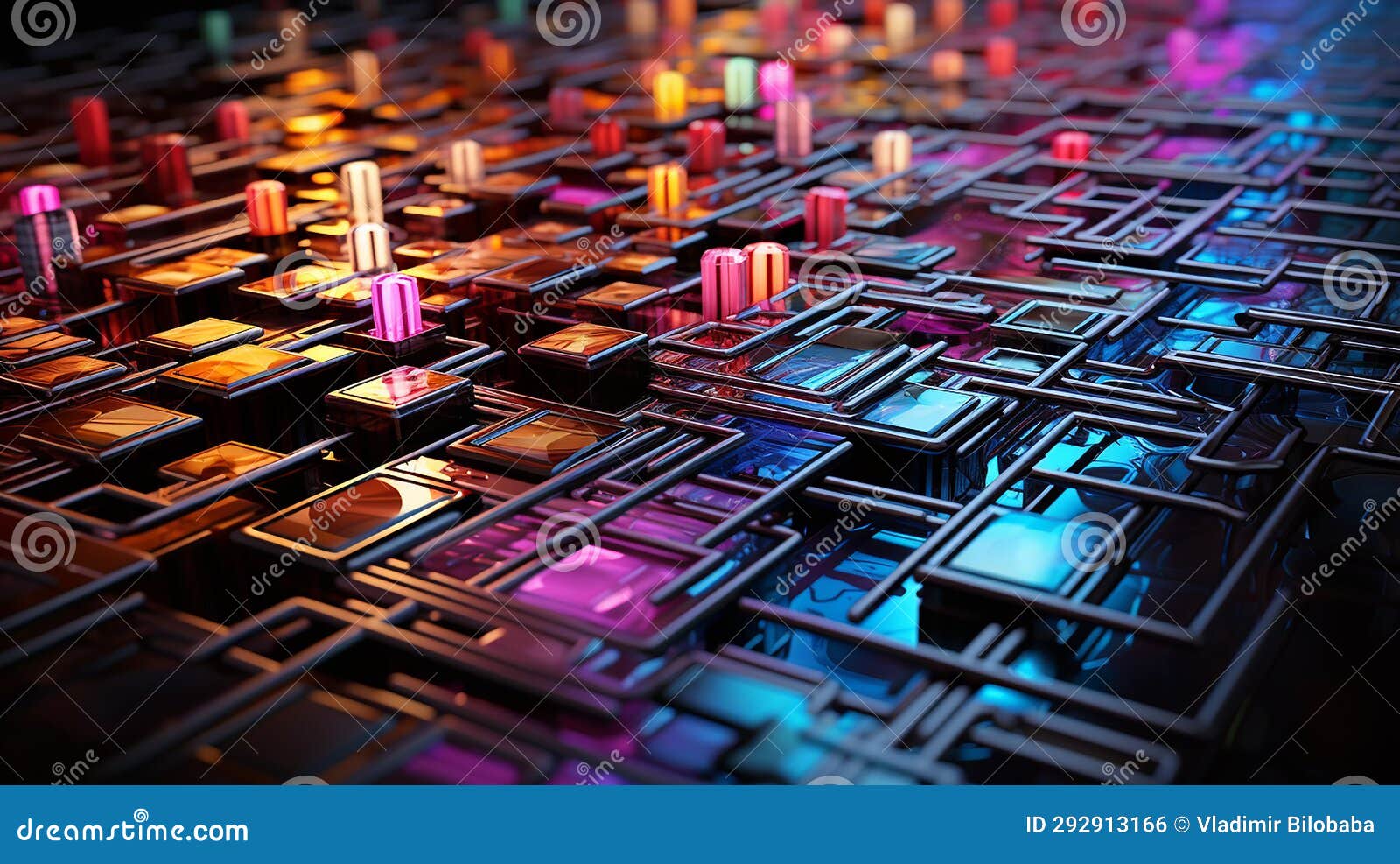Abstract Illustration of Digital Pixel Generation Stock Illustration ...