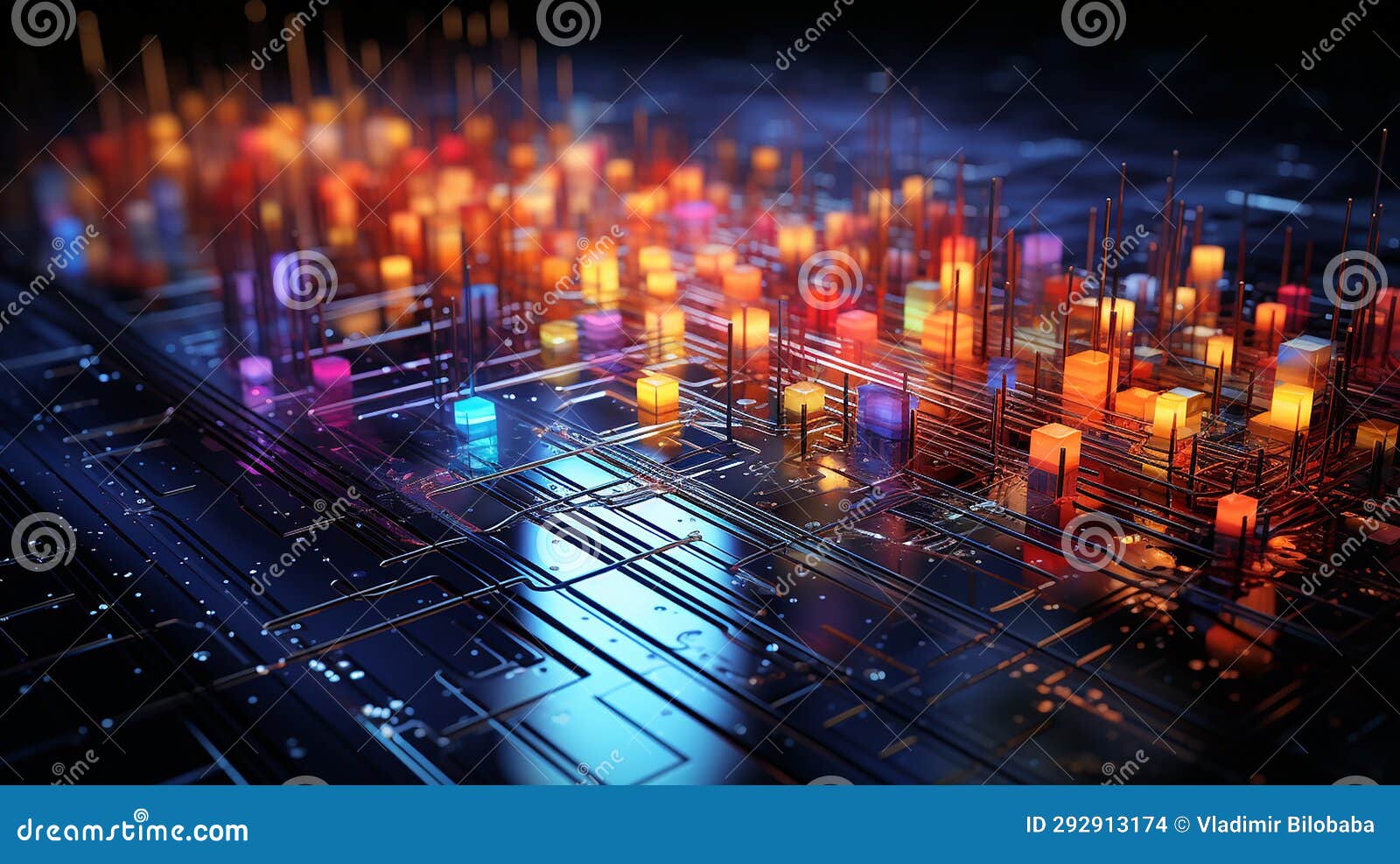 Abstract Illustration of Digital Pixel Generation Stock Illustration ...