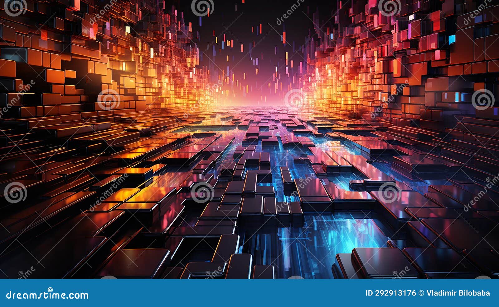 Abstract Illustration of Digital Pixel Generation Stock Illustration ...