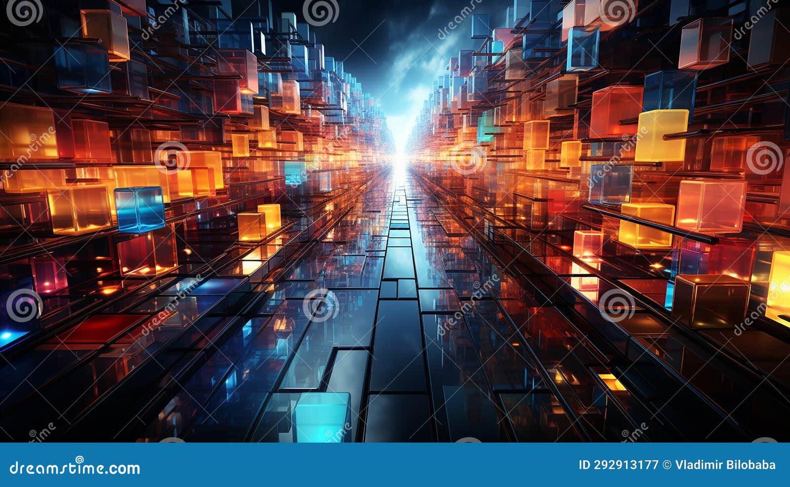 Abstract Illustration of Digital Pixel Generation Stock Illustration ...
