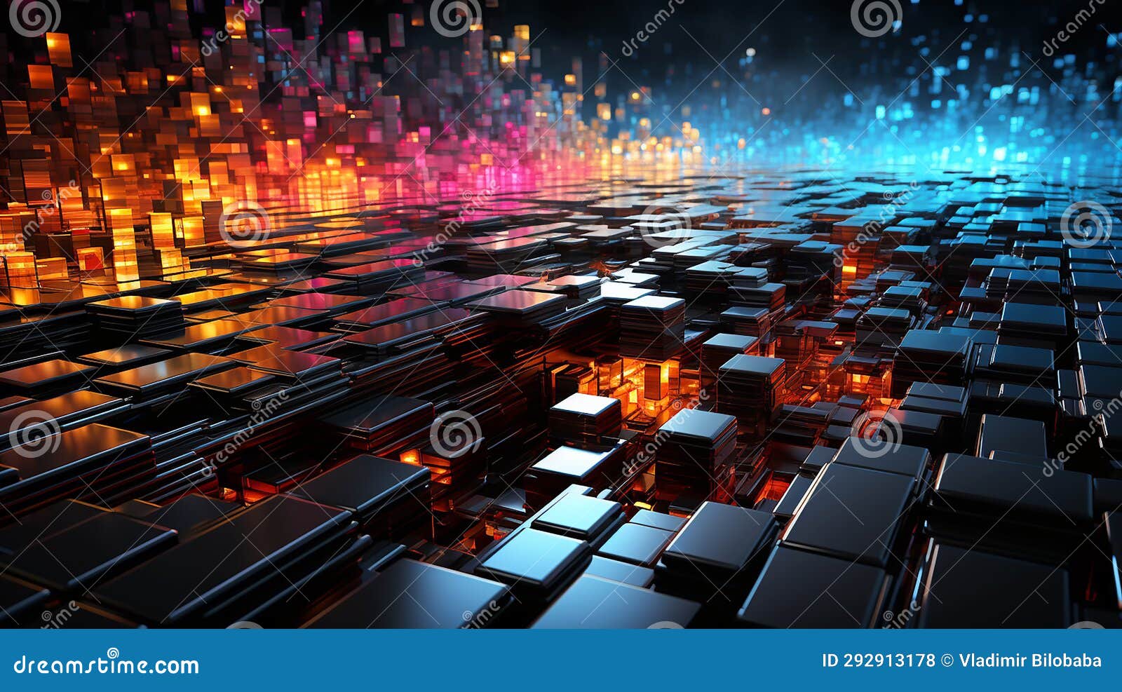 Abstract Illustration of Digital Pixel Generation Stock Illustration ...