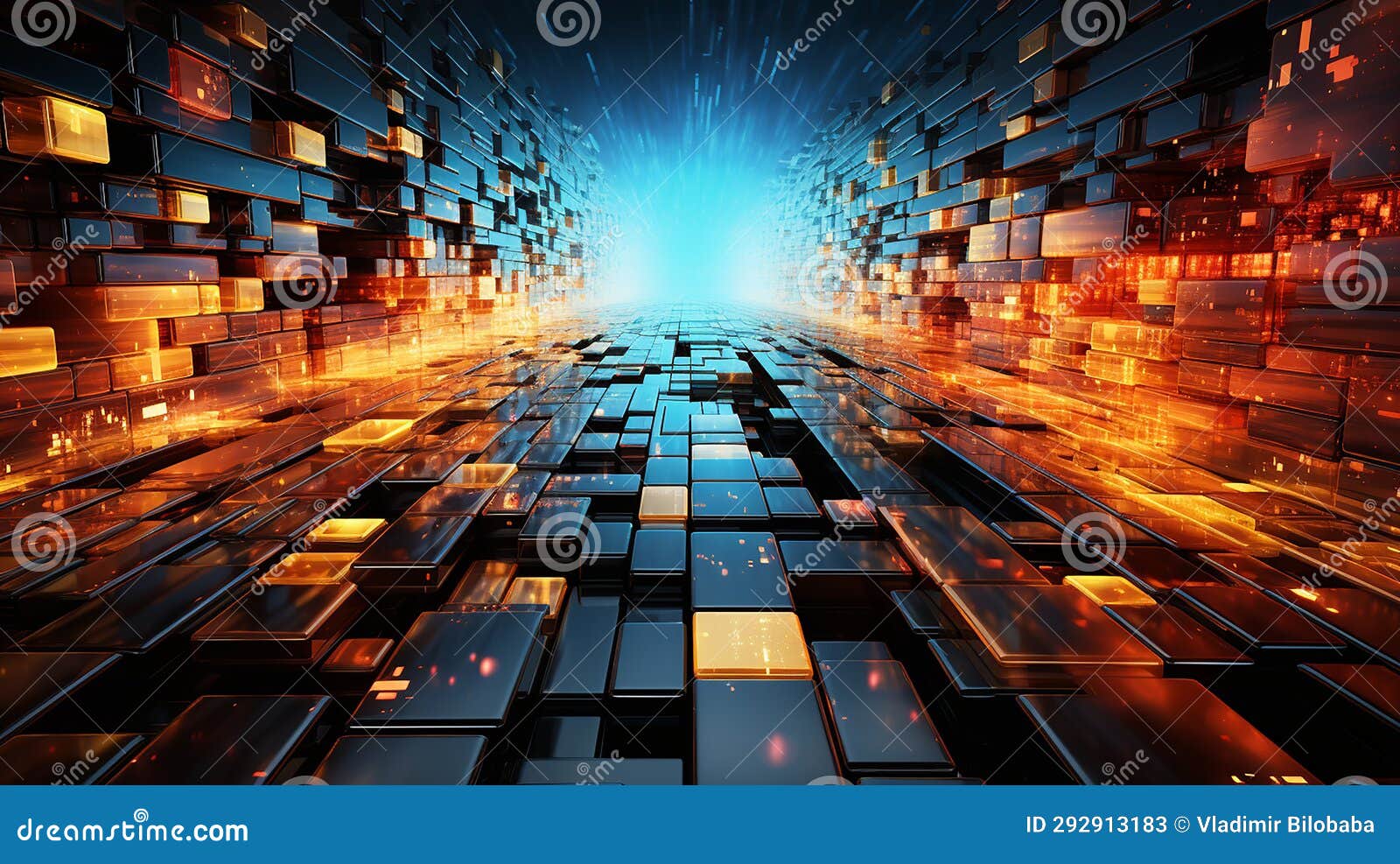 Abstract Illustration of Digital Pixel Generation Stock Illustration ...