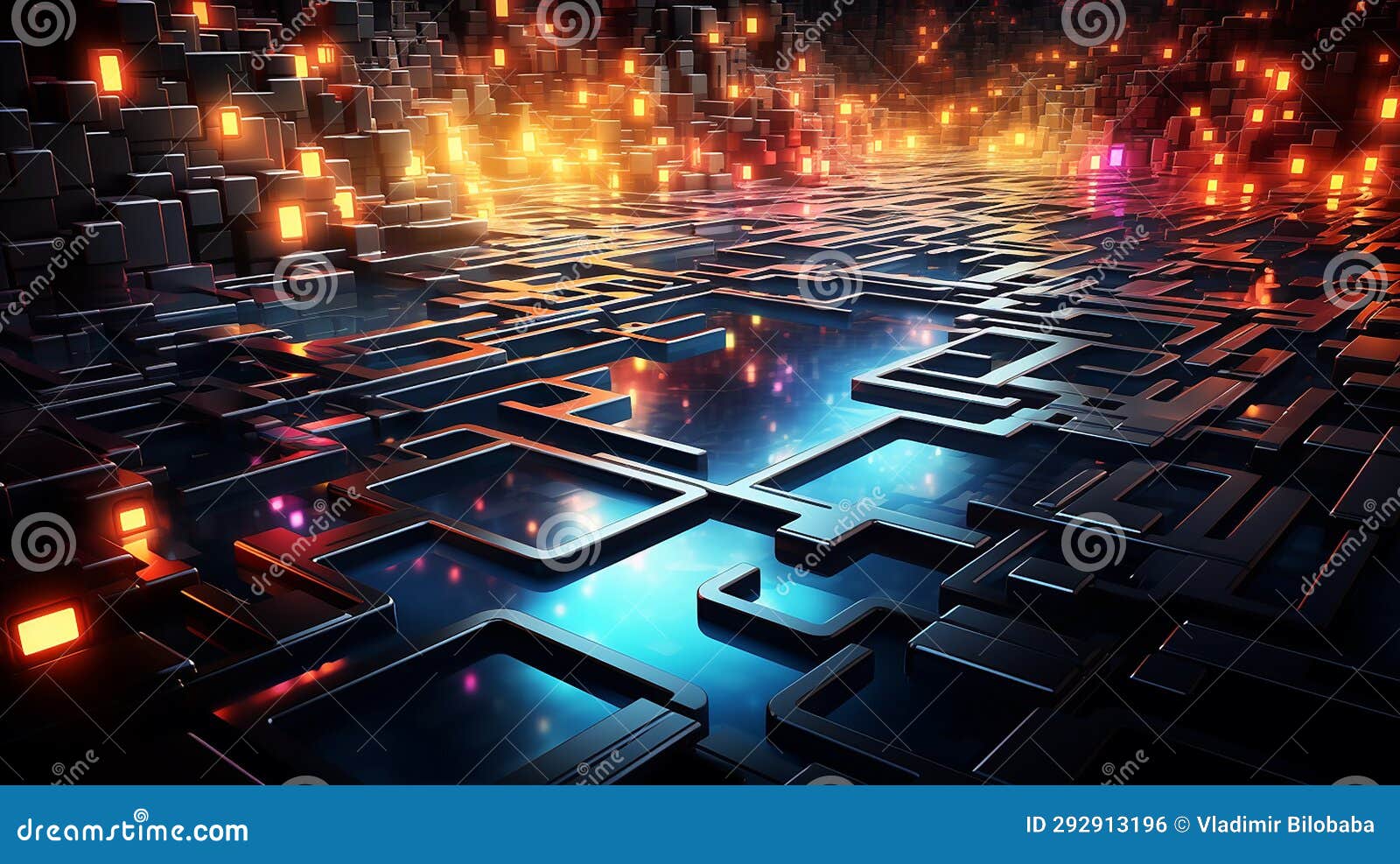 Abstract Illustration of Digital Pixel Generation Stock Illustration ...