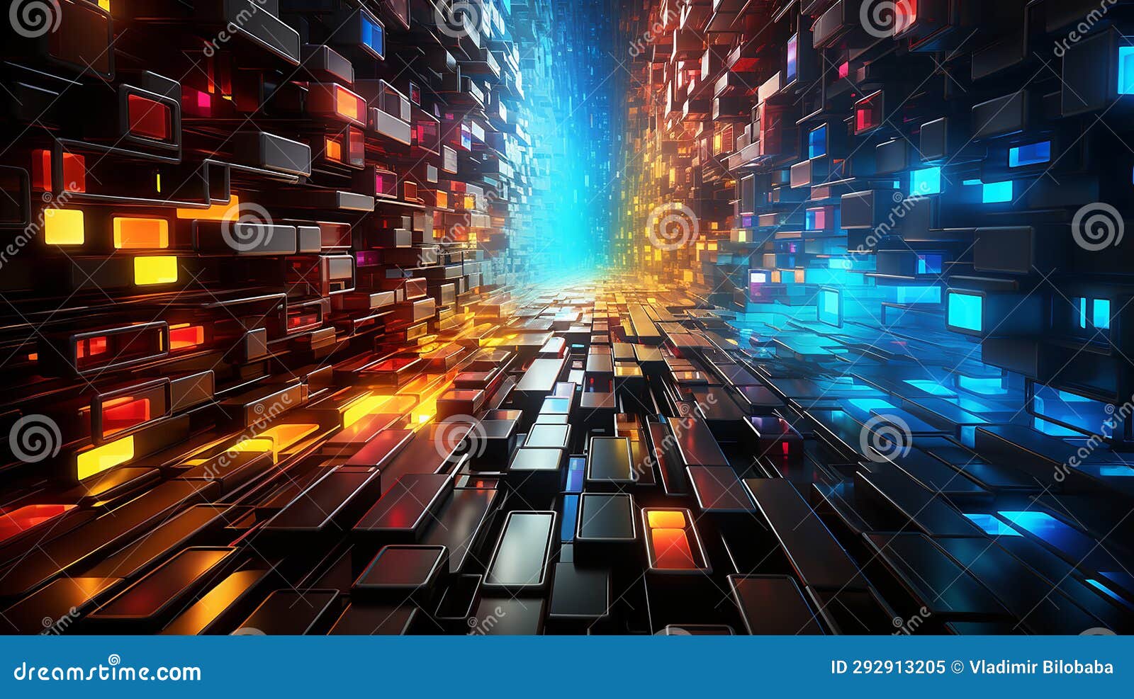 Abstract Illustration of Digital Pixel Generation Stock Illustration ...