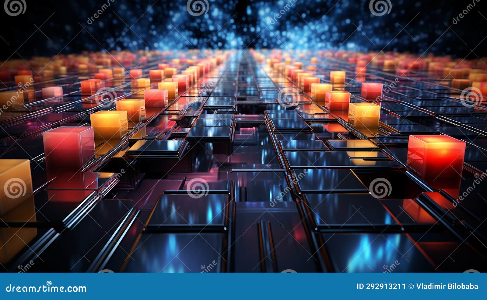Abstract Illustration of Digital Pixel Generation Stock Illustration ...