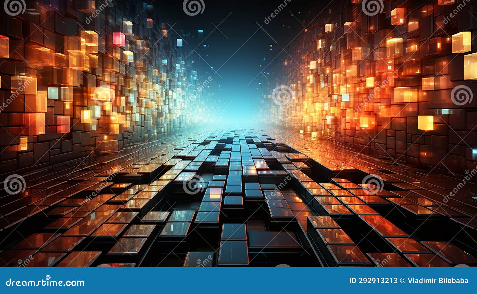Abstract Illustration of Digital Pixel Generation Stock Illustration ...