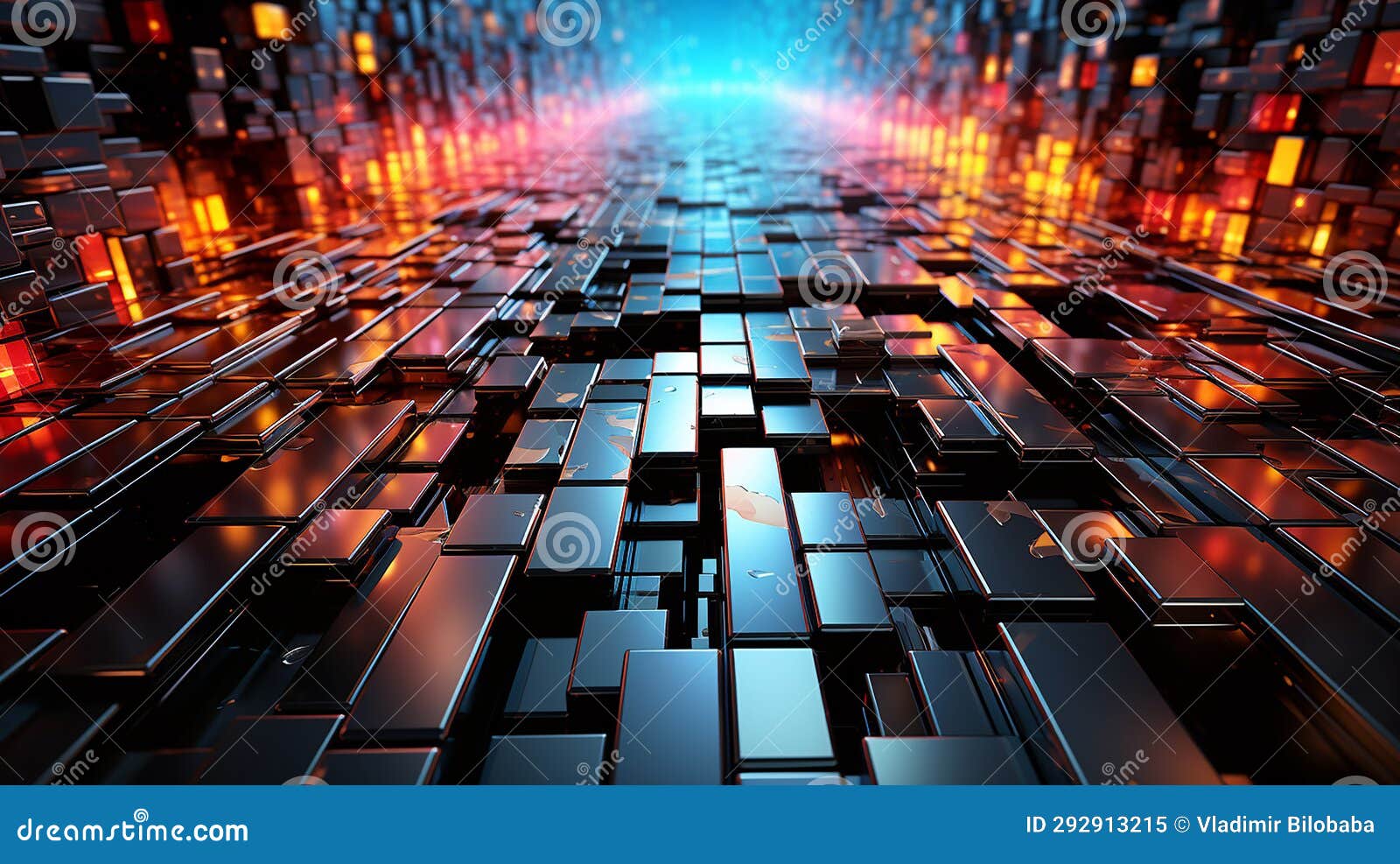 Abstract Illustration of Digital Pixel Generation Stock Illustration ...