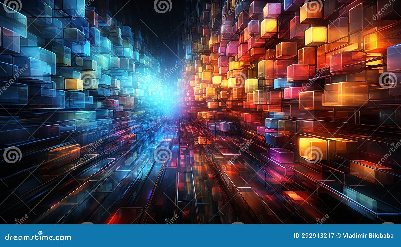 Abstract Illustration of Digital Pixel Generation Stock Illustration ...