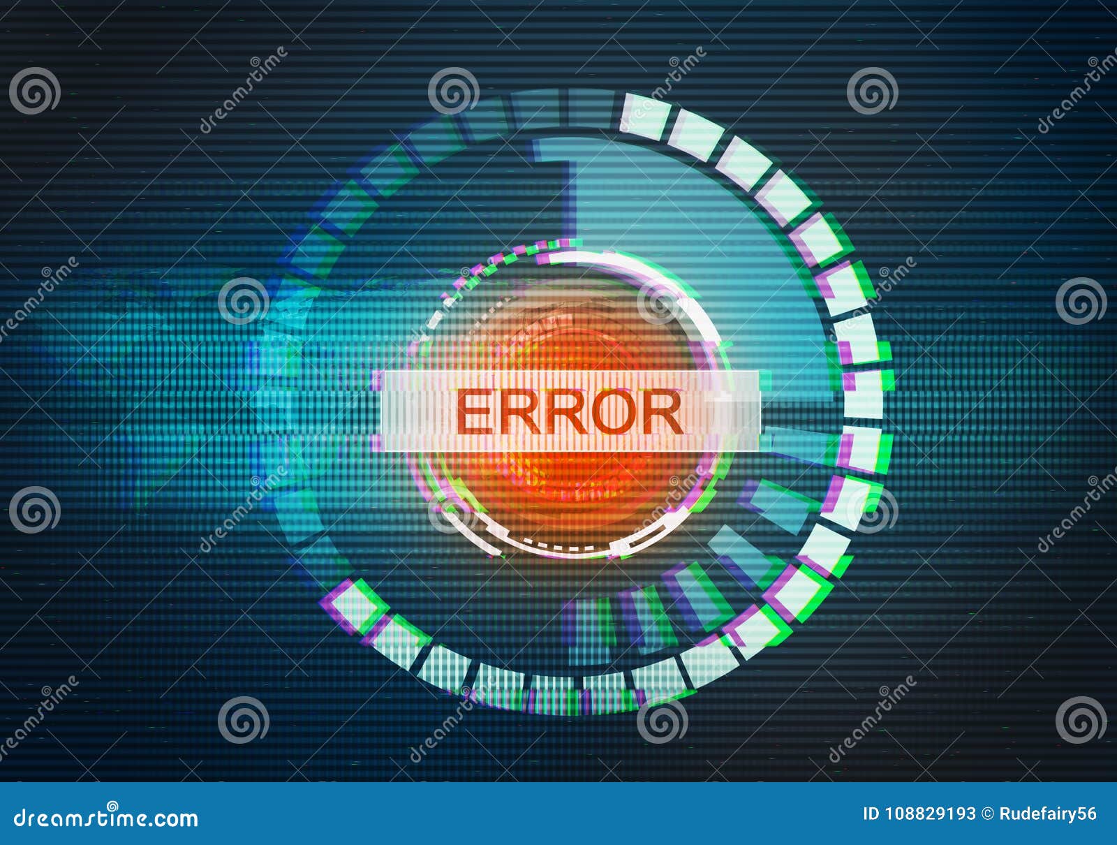 Abstract Illustration of Distorted Display Screen Stock Illustration ...