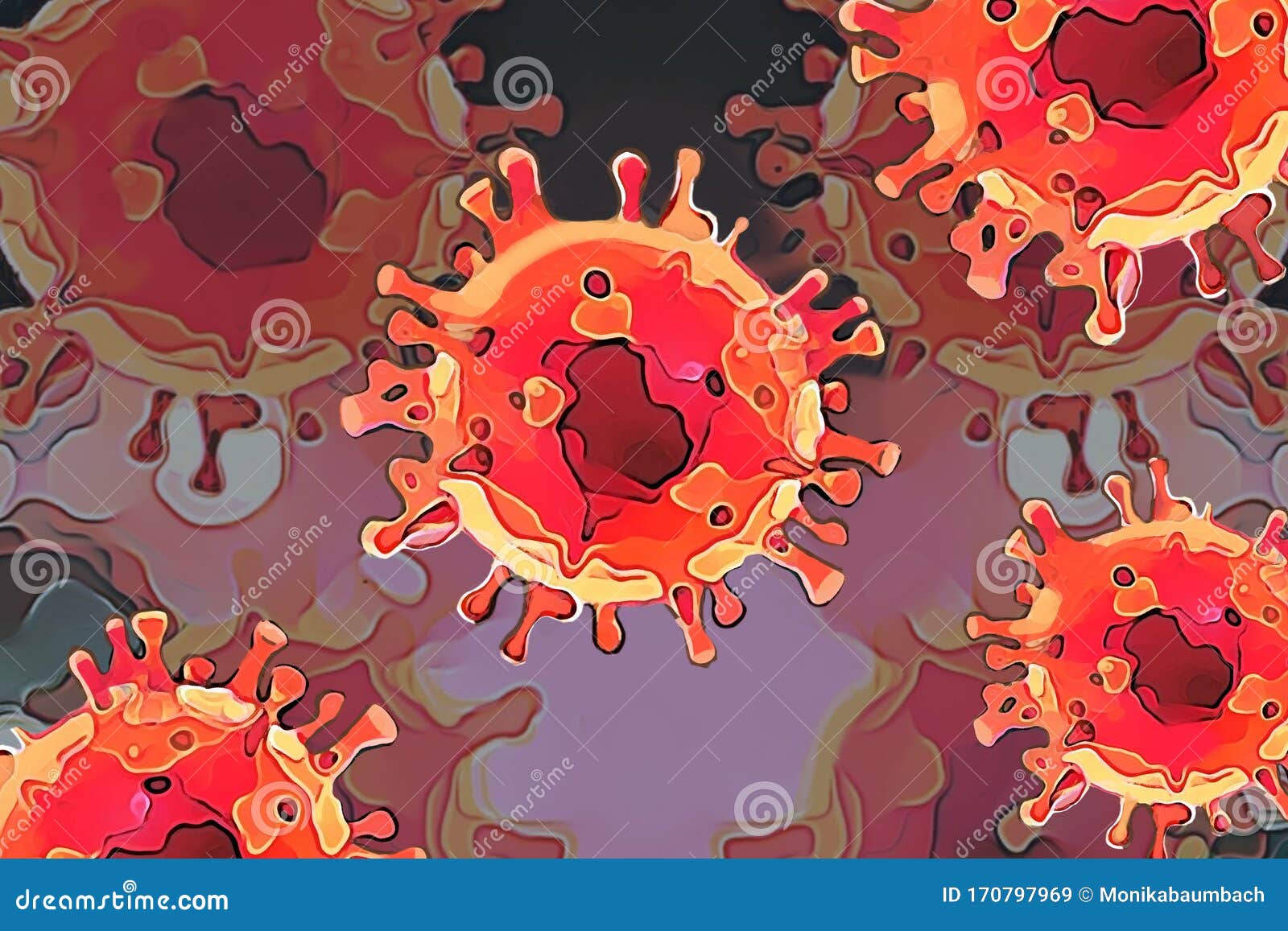 Abstract Illustration of Coronavirus Causing Epidemic Lung Disease ...