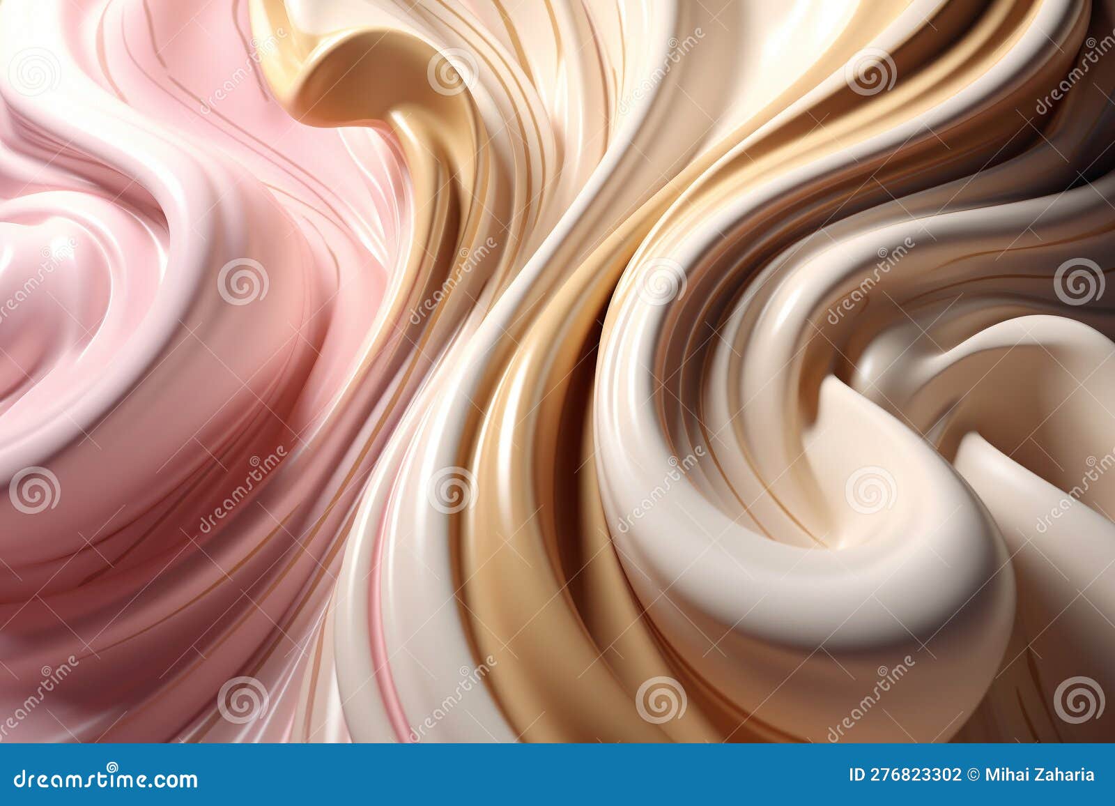 Abstract Illustration - Dynamic Colorful Cream Twirl, 3d Rendering ...