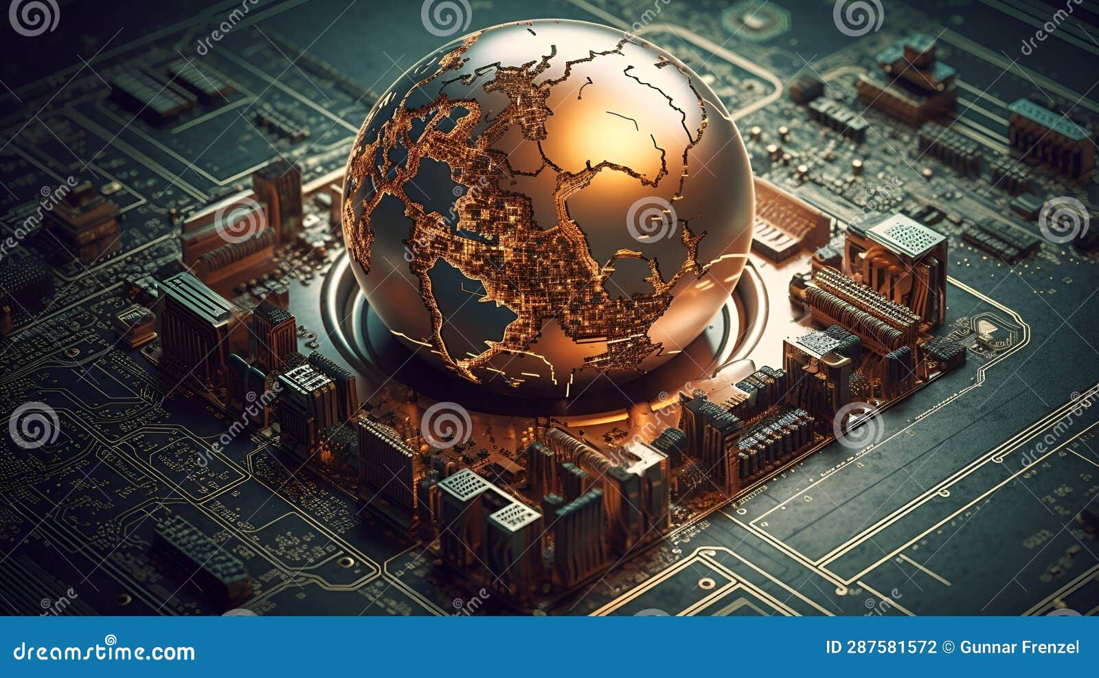 Interconnected World, Earth Globe Stock Illustration - Illustration of ...