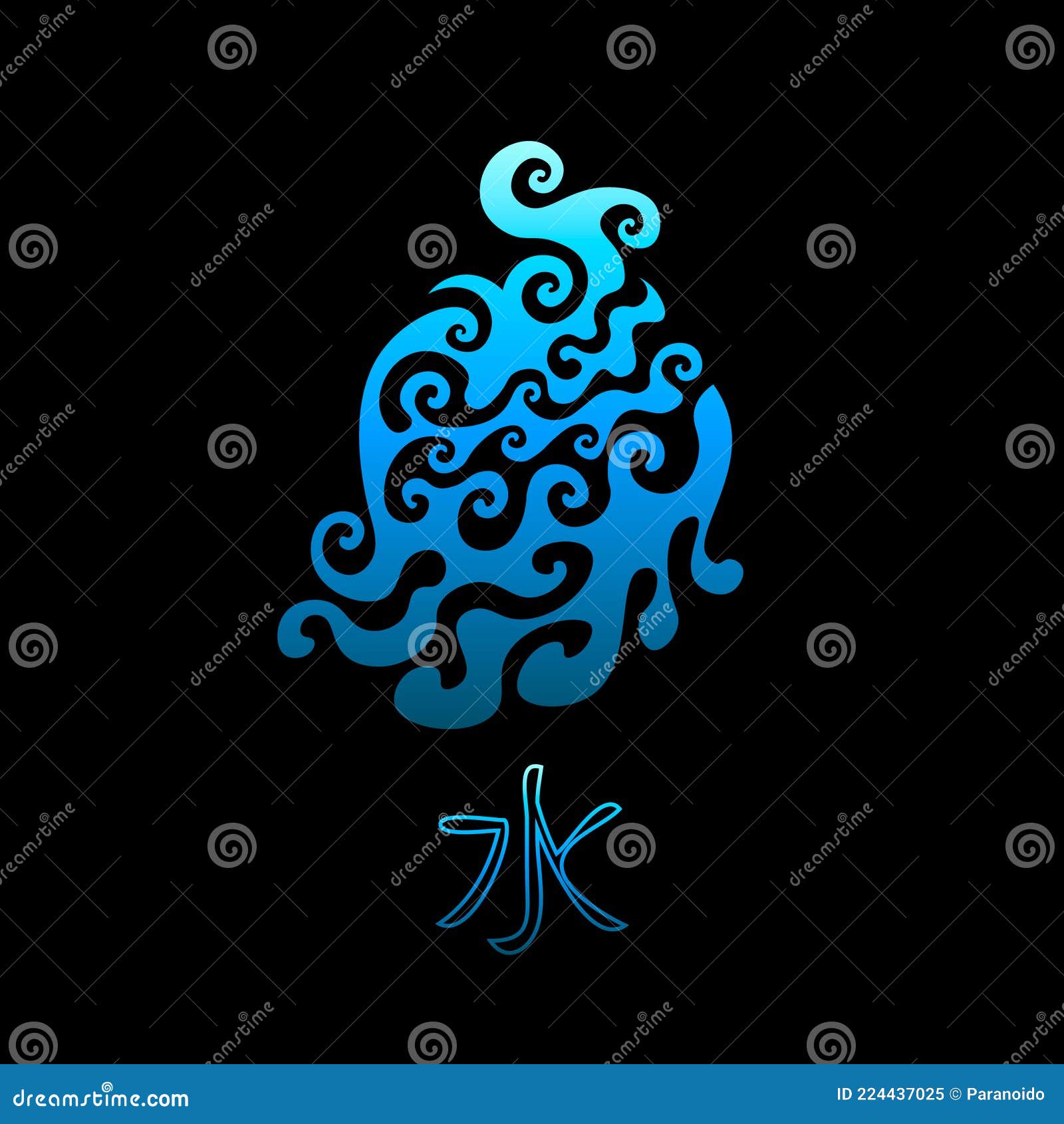 Abstract Illustration of Element of Water and Hieroglyph `water Stock ...