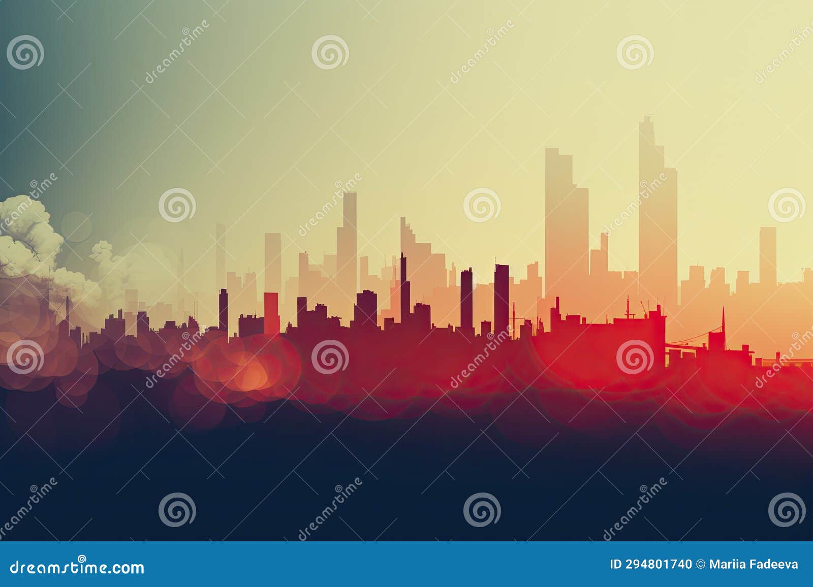 Abstract Illustration of Environmental Pollution, Disaster and ...
