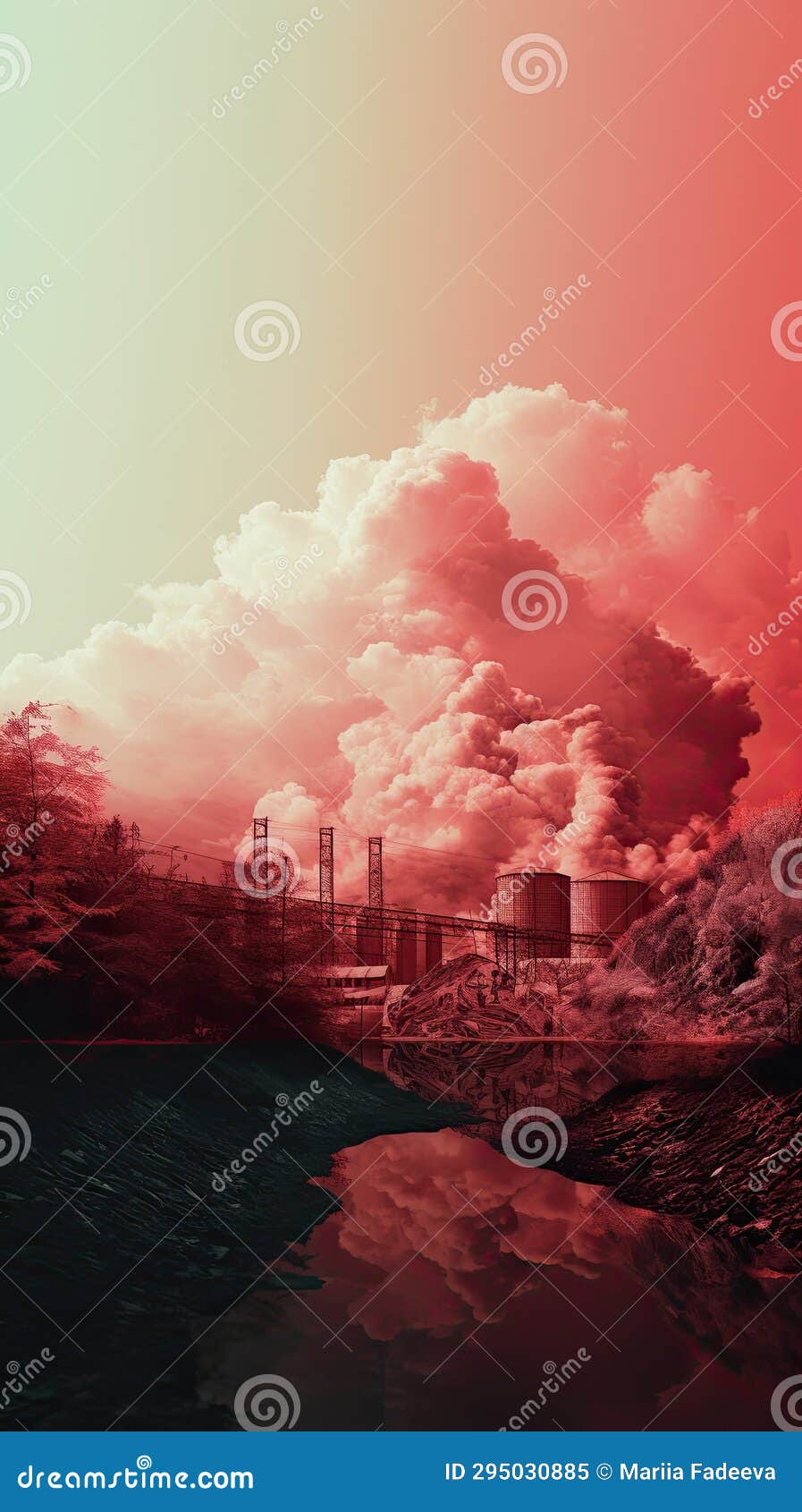 Abstract Illustration of Environmental Pollution, Disaster and ...