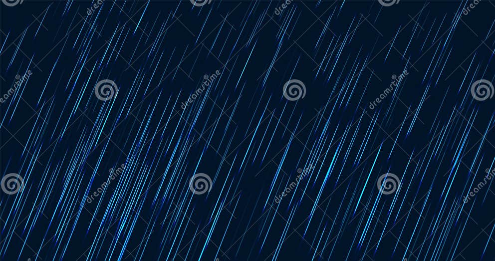 Abstract Illustration of Falling Particles or Raindrops on a Dark Blue ...
