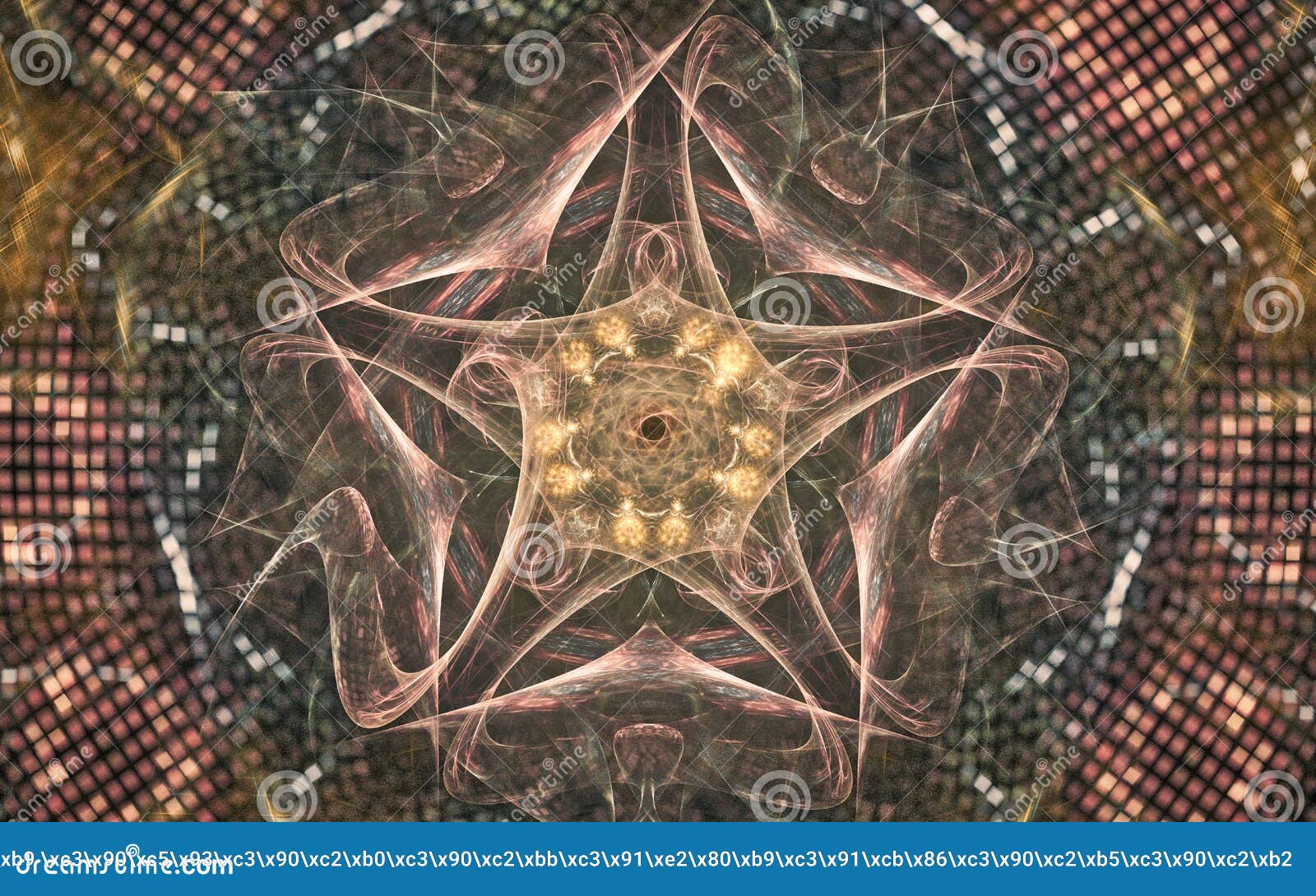 Abstract Illustration of a Fantastic Star with Many Rays on a Black ...