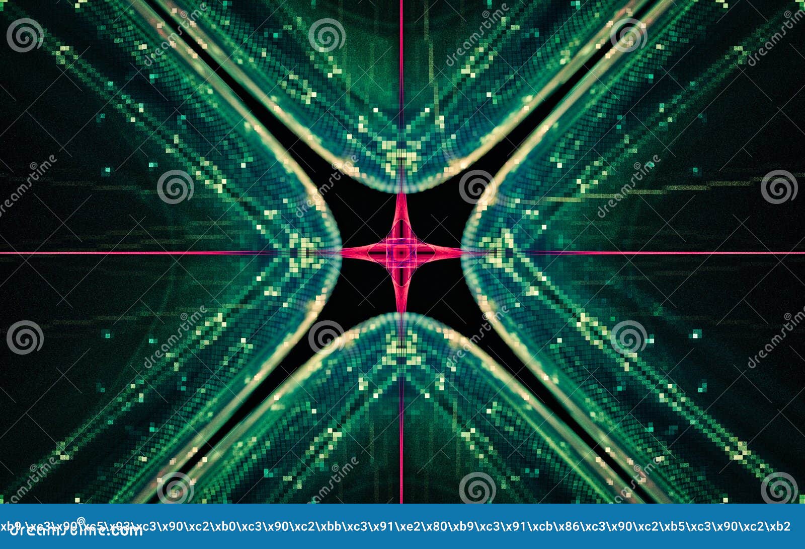 Abstract Illustration of a Fantastic Star with Many Rays on a Black ...