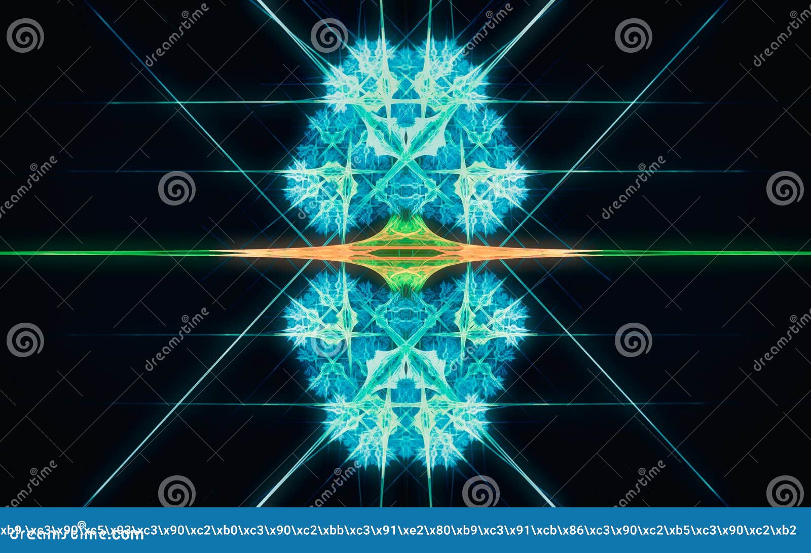Abstract Illustration of a Fantastic Star with Many Rays on a Black ...