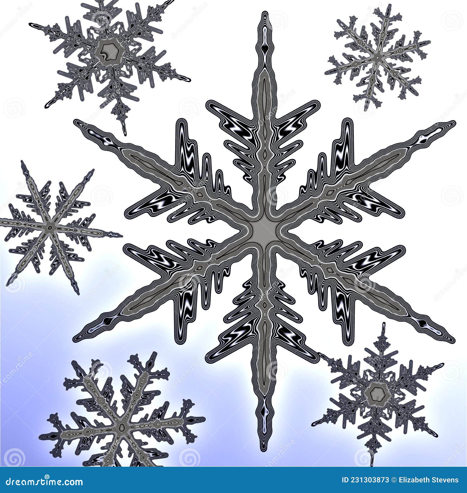 Sprinkled with Groovy Snowflakes Stock Illustration - Illustration of ...