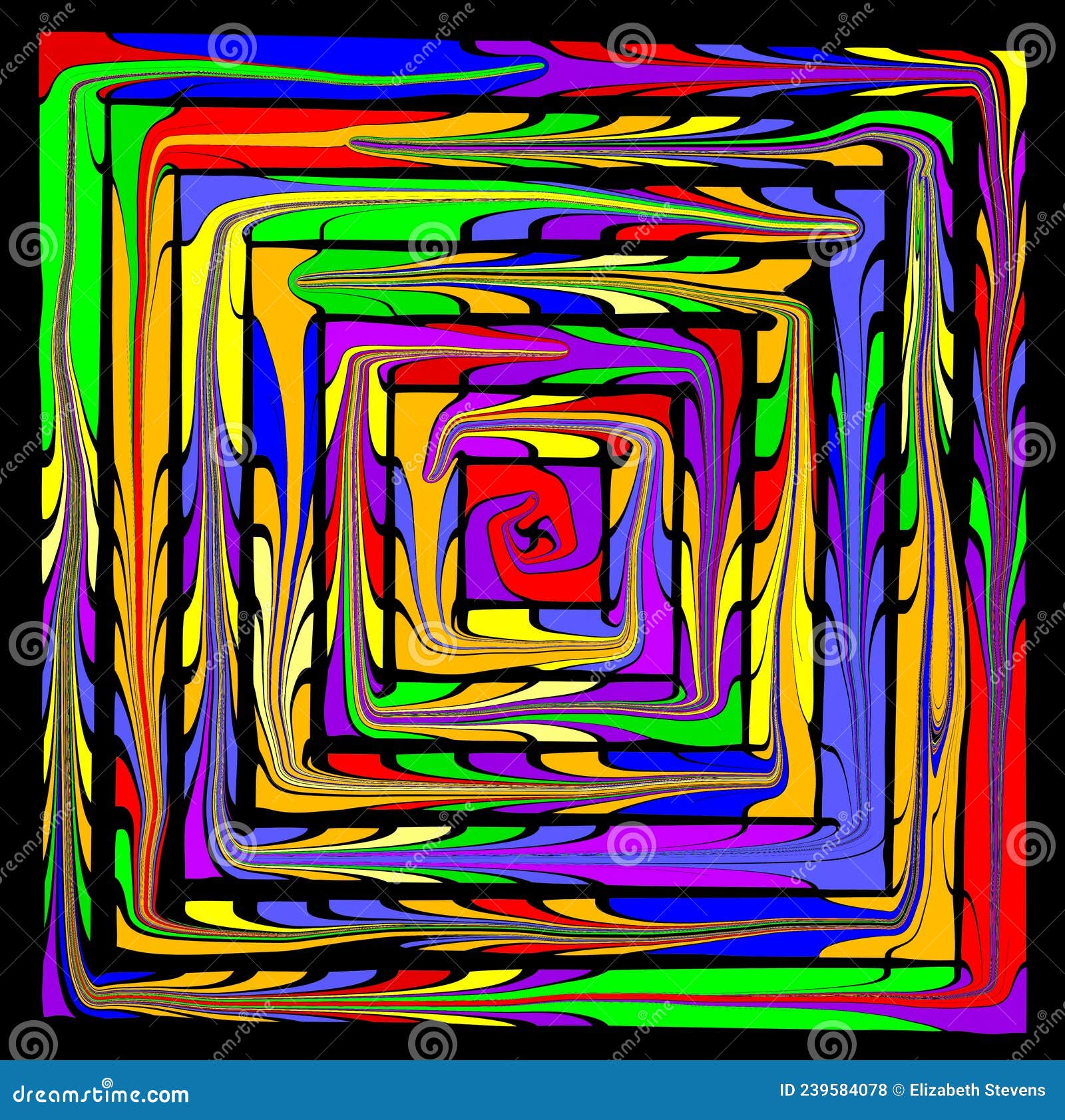 Falling into a Rainbow Hall of Mirrors Stock Illustration ...