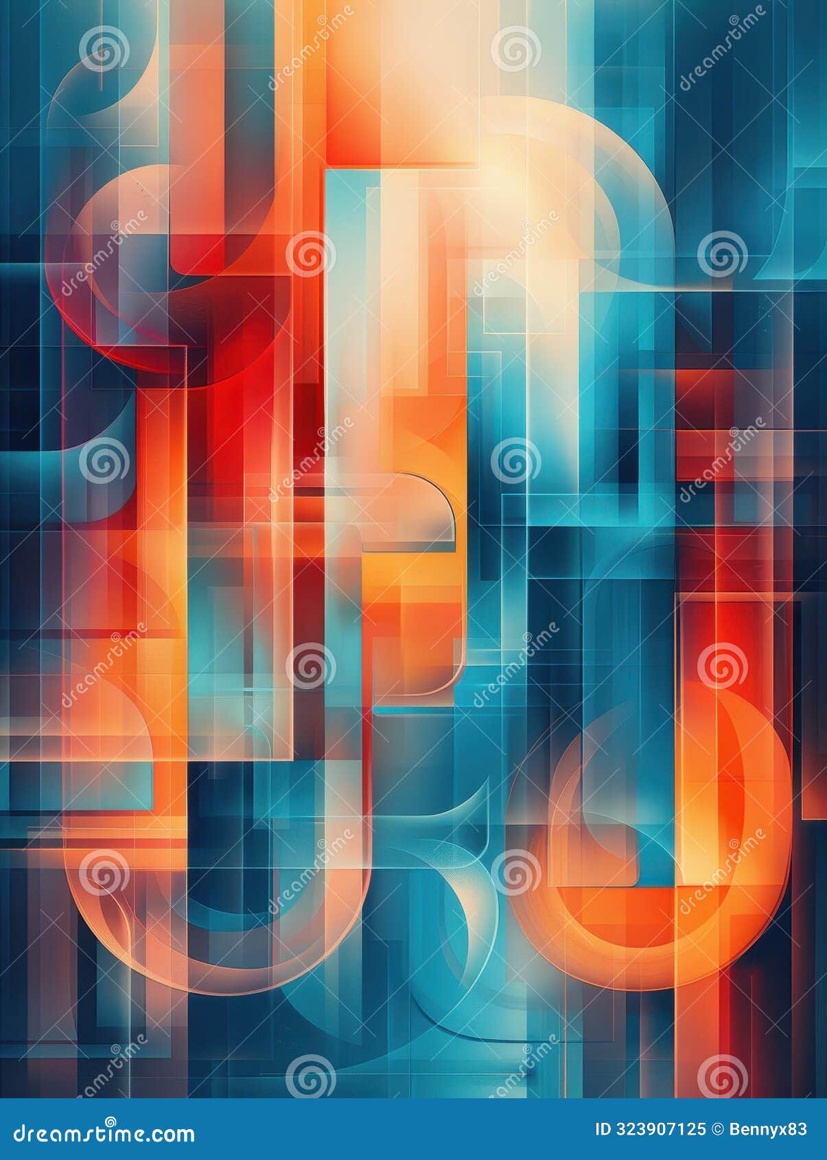 Abstract Neon Geometric Design Illustration Stock Illustration ...