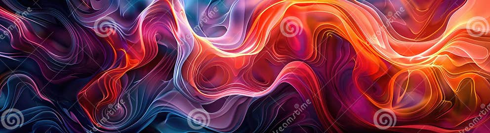 Abstract Illustration of Fluid and Dynamic Forms, Expressing the ...