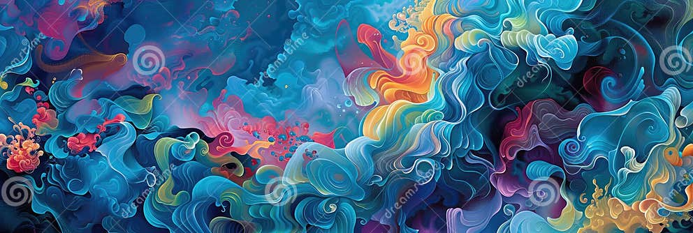 Abstract Illustration of Fluid and Dynamic Forms, Expressing the ...