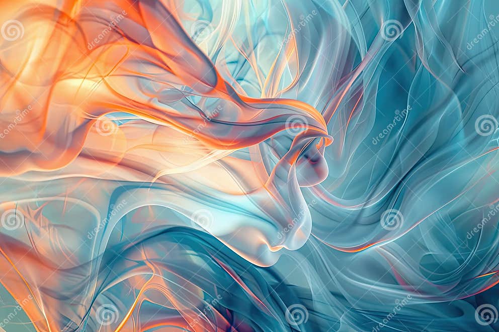 Abstract Illustration of Fluid and Dynamic Forms, Expressing the ...