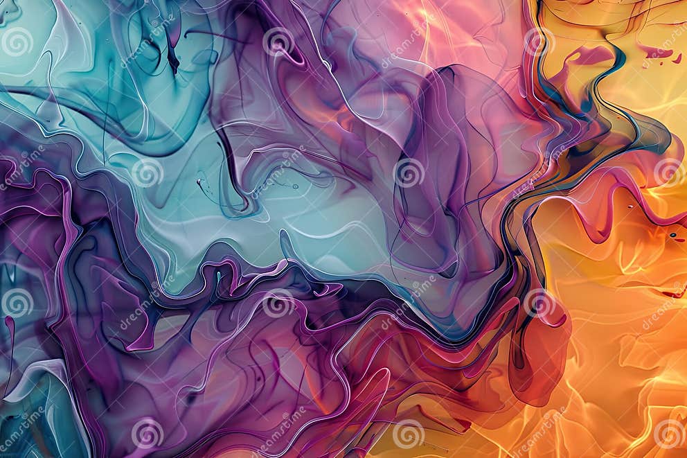 Abstract Illustration of Fluid and Dynamic Forms, Expressing the ...