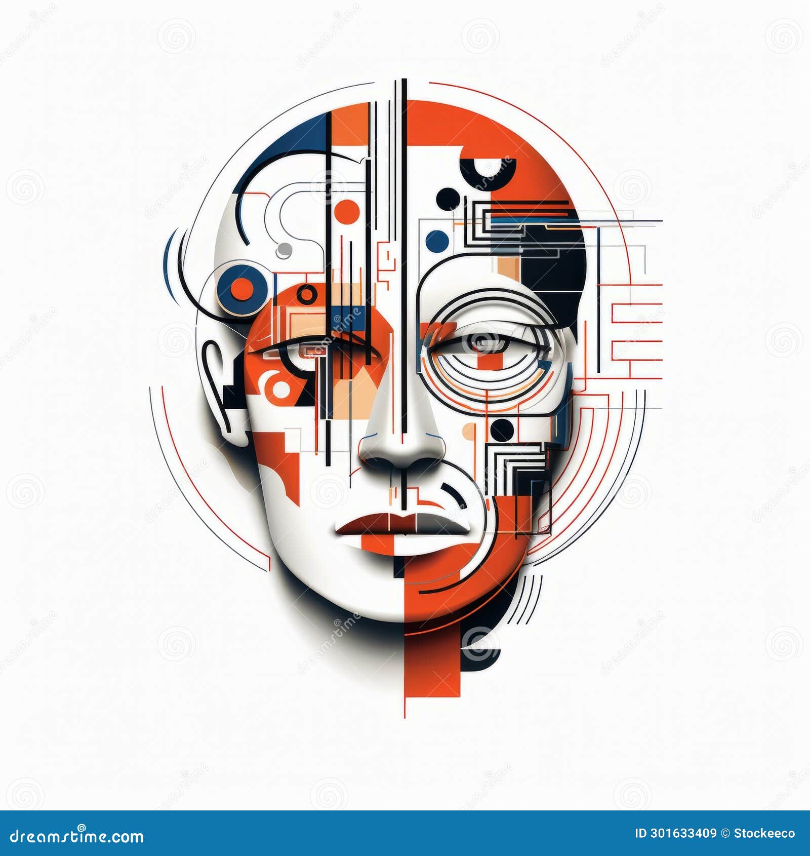 Abstract Illustration of Futuristic Artificial Being in Modular ...