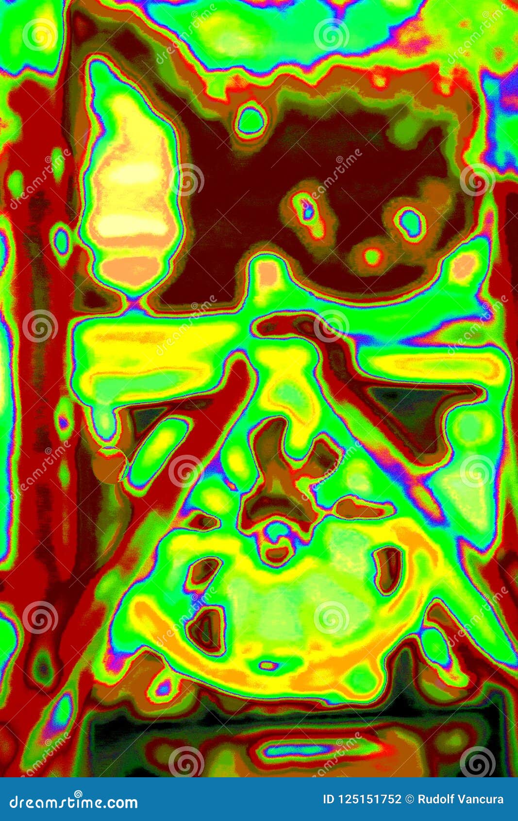 Abstract Illustration in Brown and Gaudy Green Stock Illustration ...