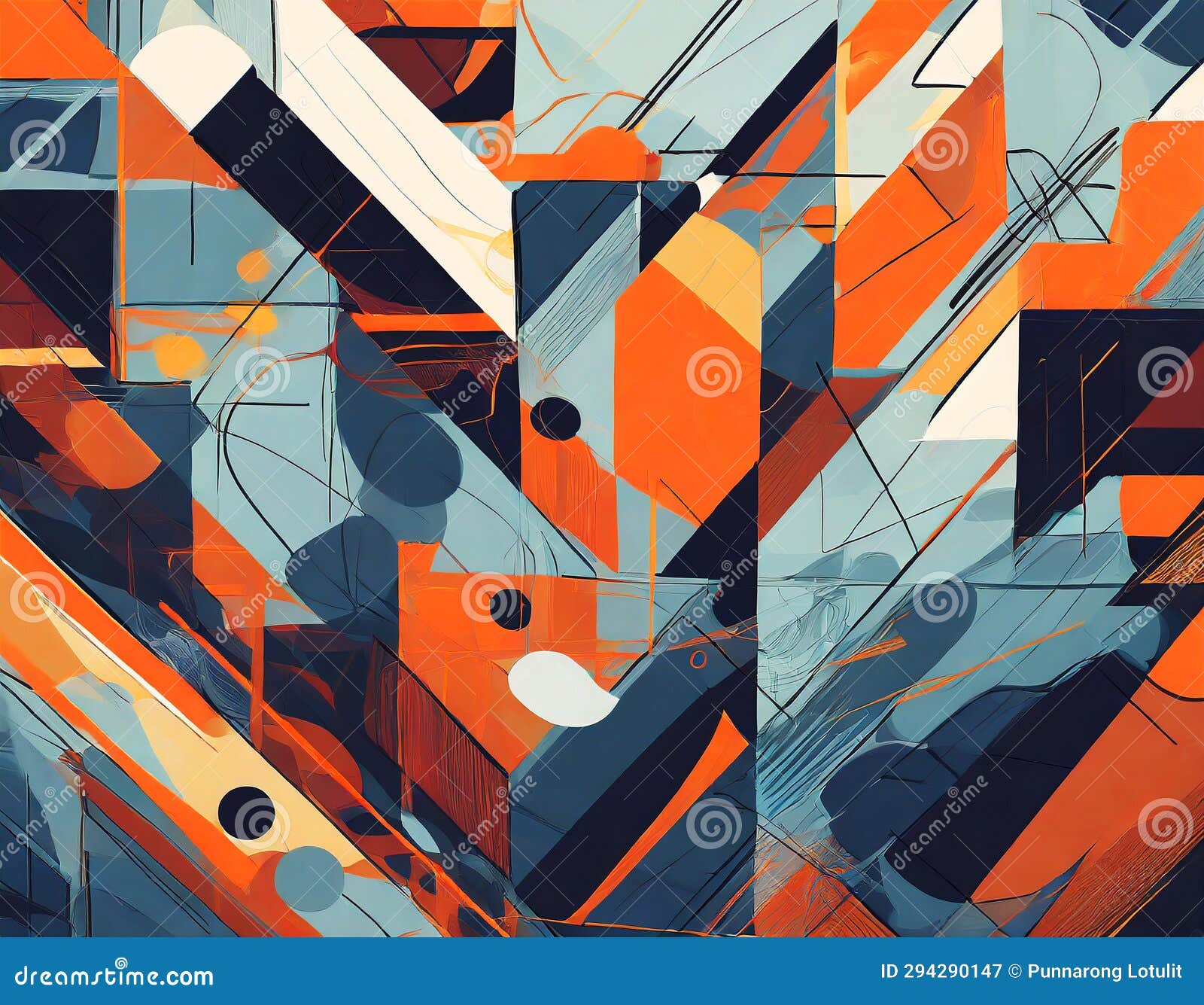 Abstract Illustration and Geometric Pattern. Modern Art Drawing on ...