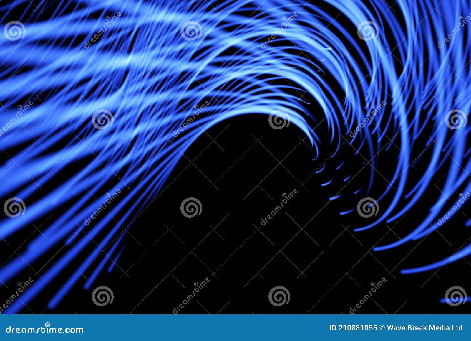 Abstract Illustration of Glowing Blue Digital Wave Against Black ...