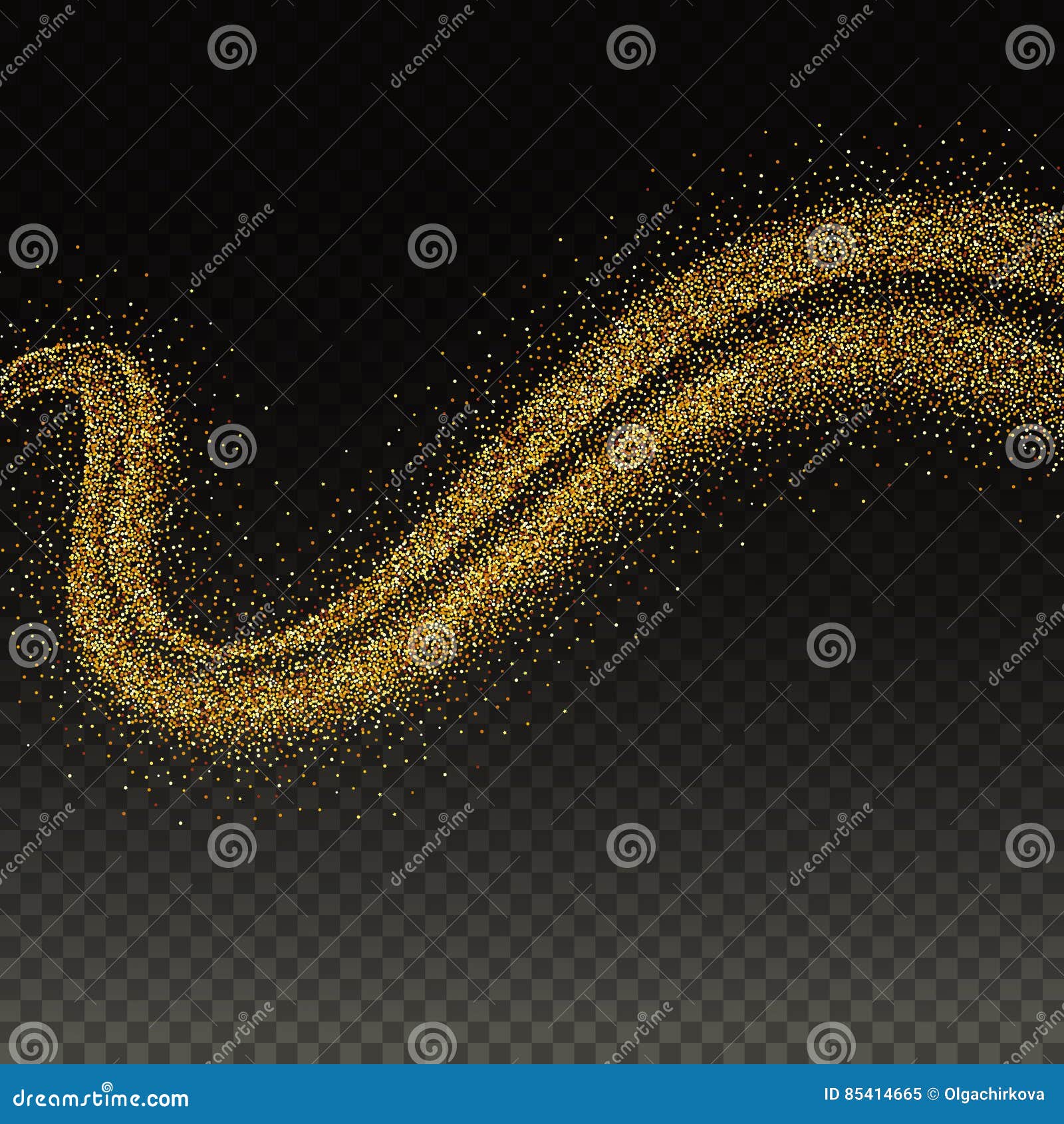 Abstract Illustration of Golden Glitter Stream. Stock Vector ...