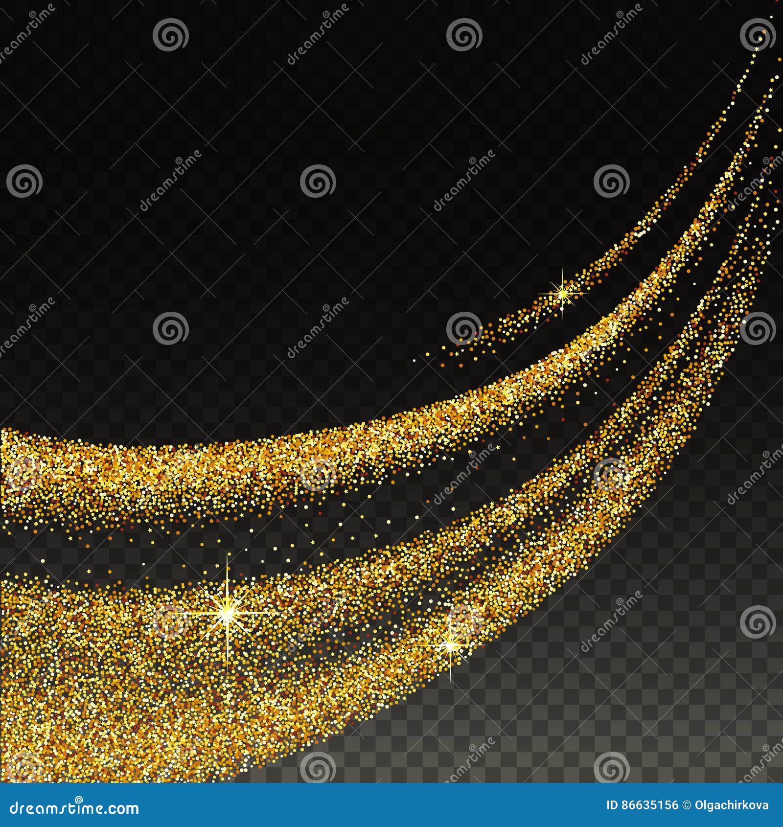 Glitter Stream Of Sparkles. Stars Dust Wave Abstract Background ...