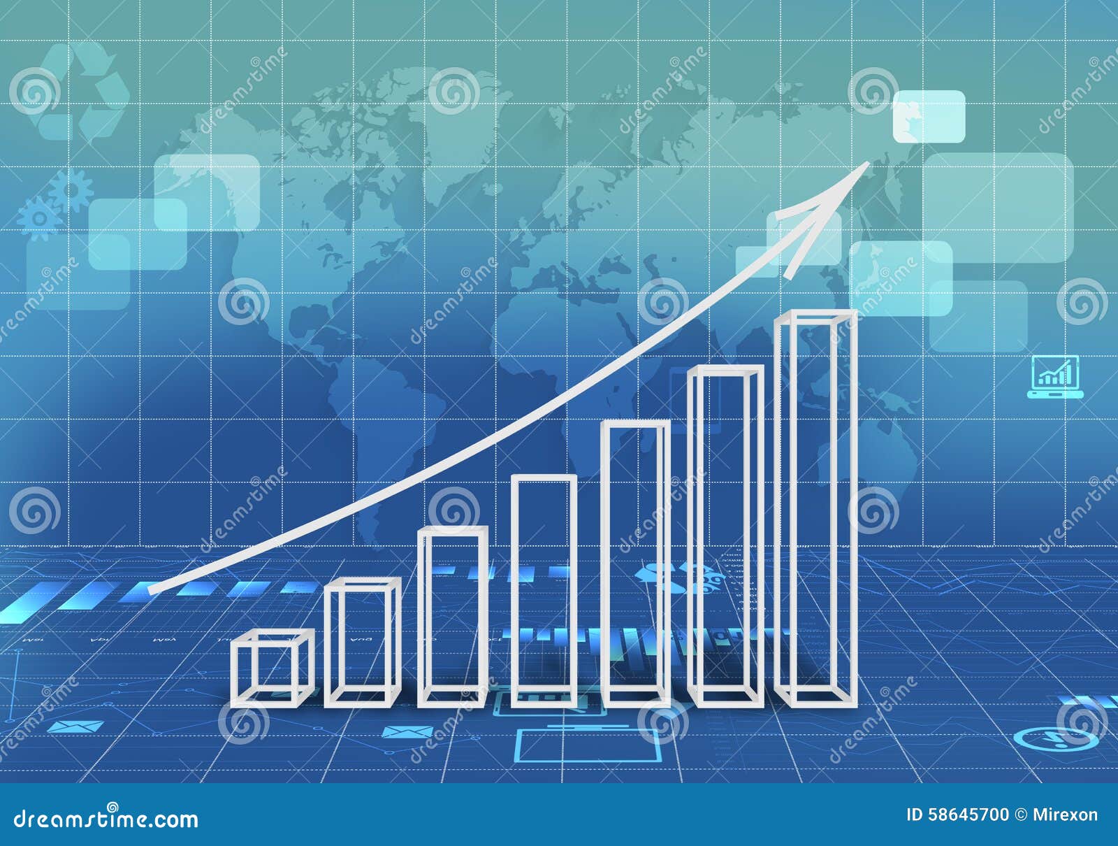 Abstract Illustration with Graphs Arrow Growth Stock Illustration ...