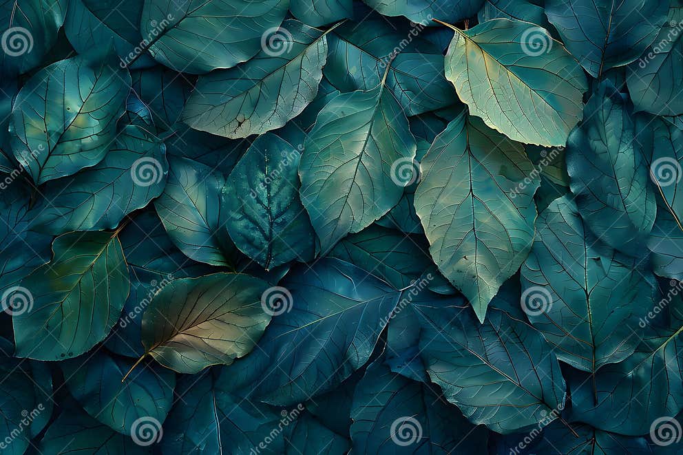 An Abstract Illustration of Green Leaves with Vibrant Hues and Dynamic ...