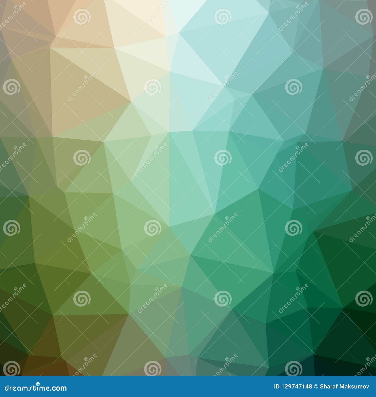 Abstract Illustration of Green Square Low Poly Background. Stock ...