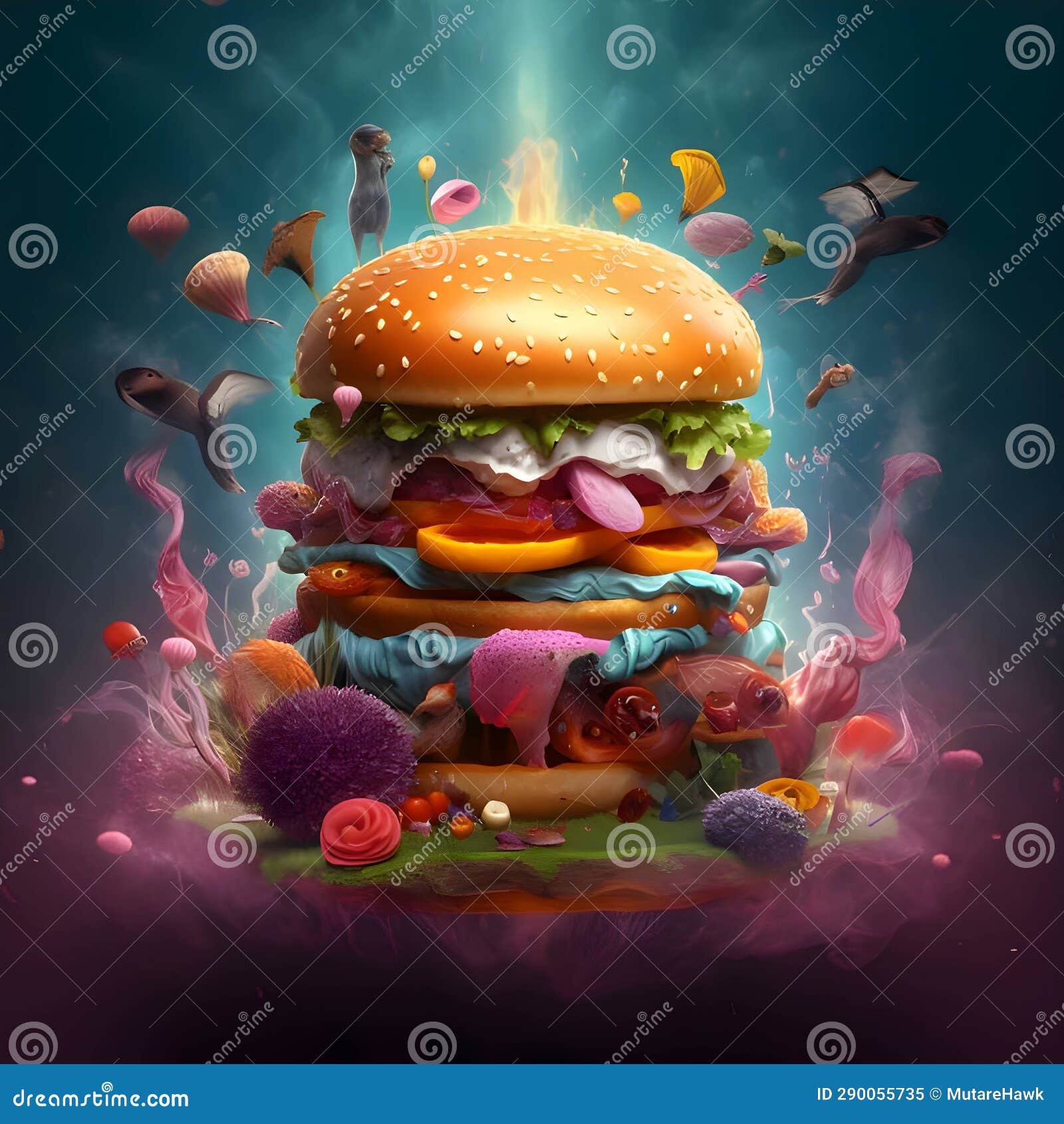 Abstract Illustration - Hamburger Water Arrangement Stock Vector ...