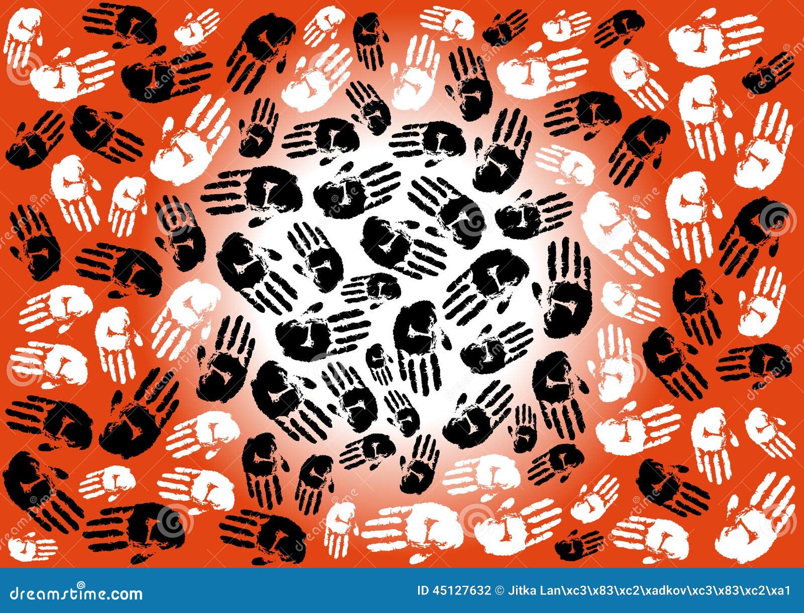 Abstract Illustration with Hand Prints Stock Illustration ...