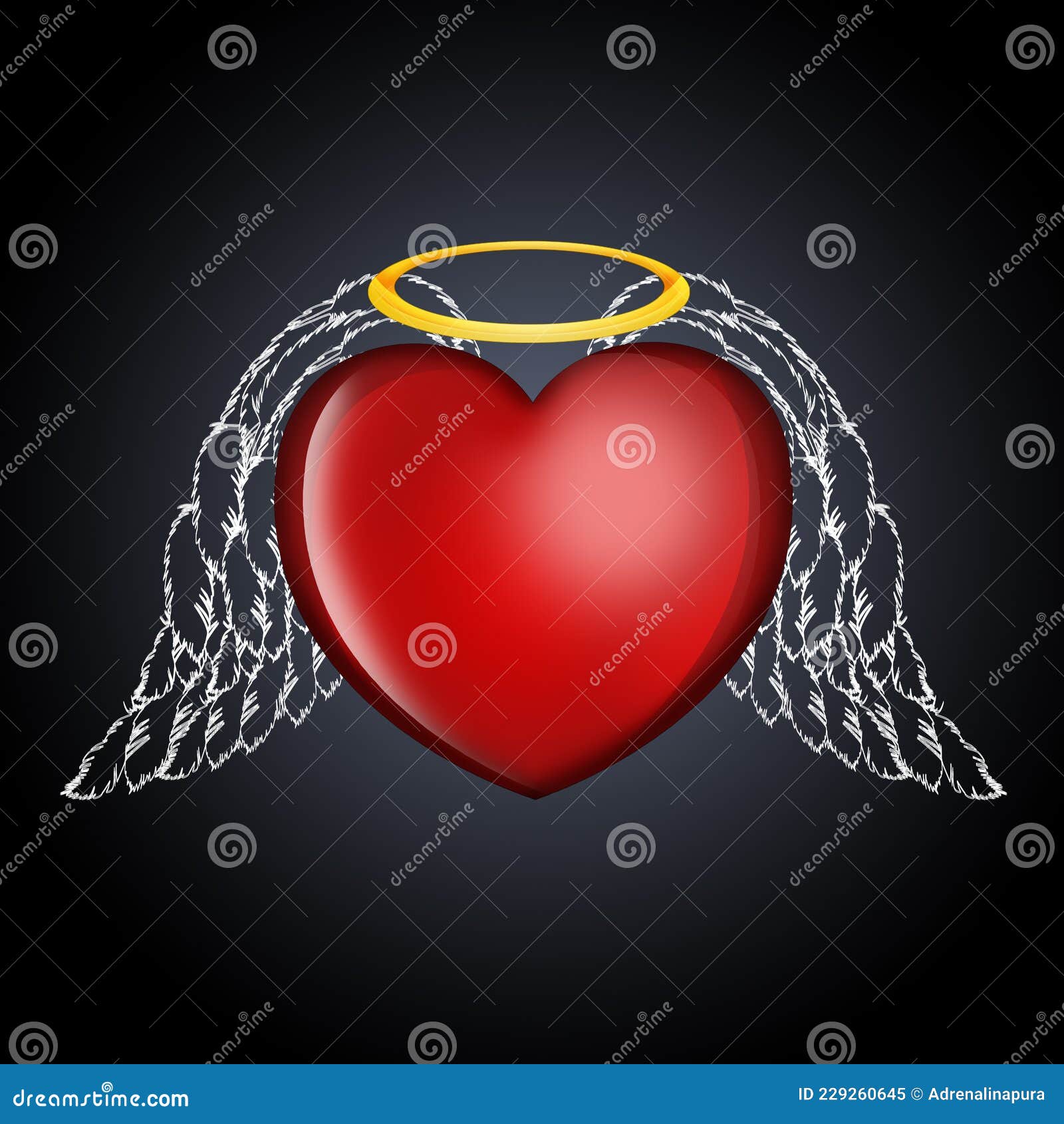Illustration of Heart with Wings and Halo Stock Illustration ...