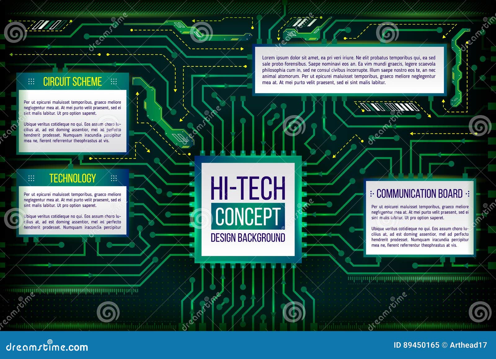 Abstract Illustration of Hi-tech Computer Technology Stock Vector ...