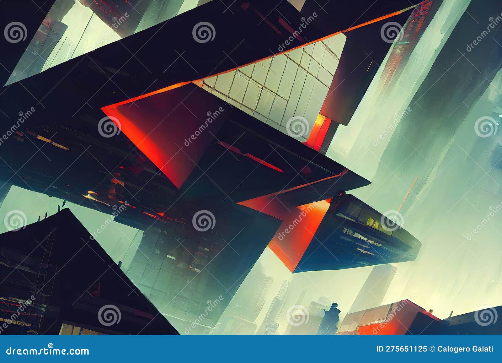 Abstract Illustration of a High Tech Sci Fi City, Ai Generated Image ...