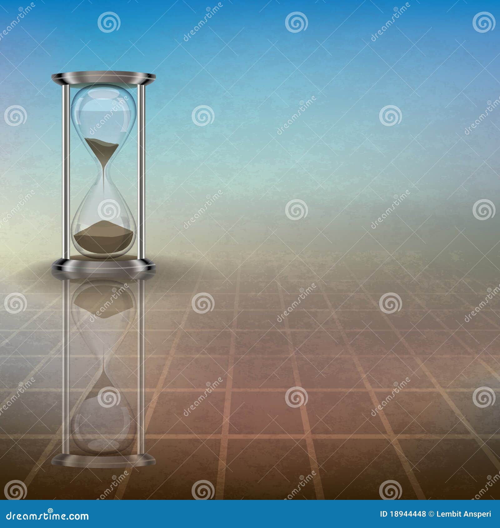Abstract Illustration with Hourglass on Blue Stock Vector ...