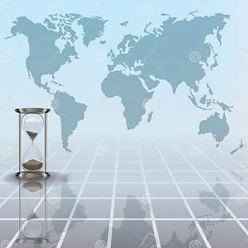 Abstract Illustration with Hourglass and Earth Map Stock Vector ...