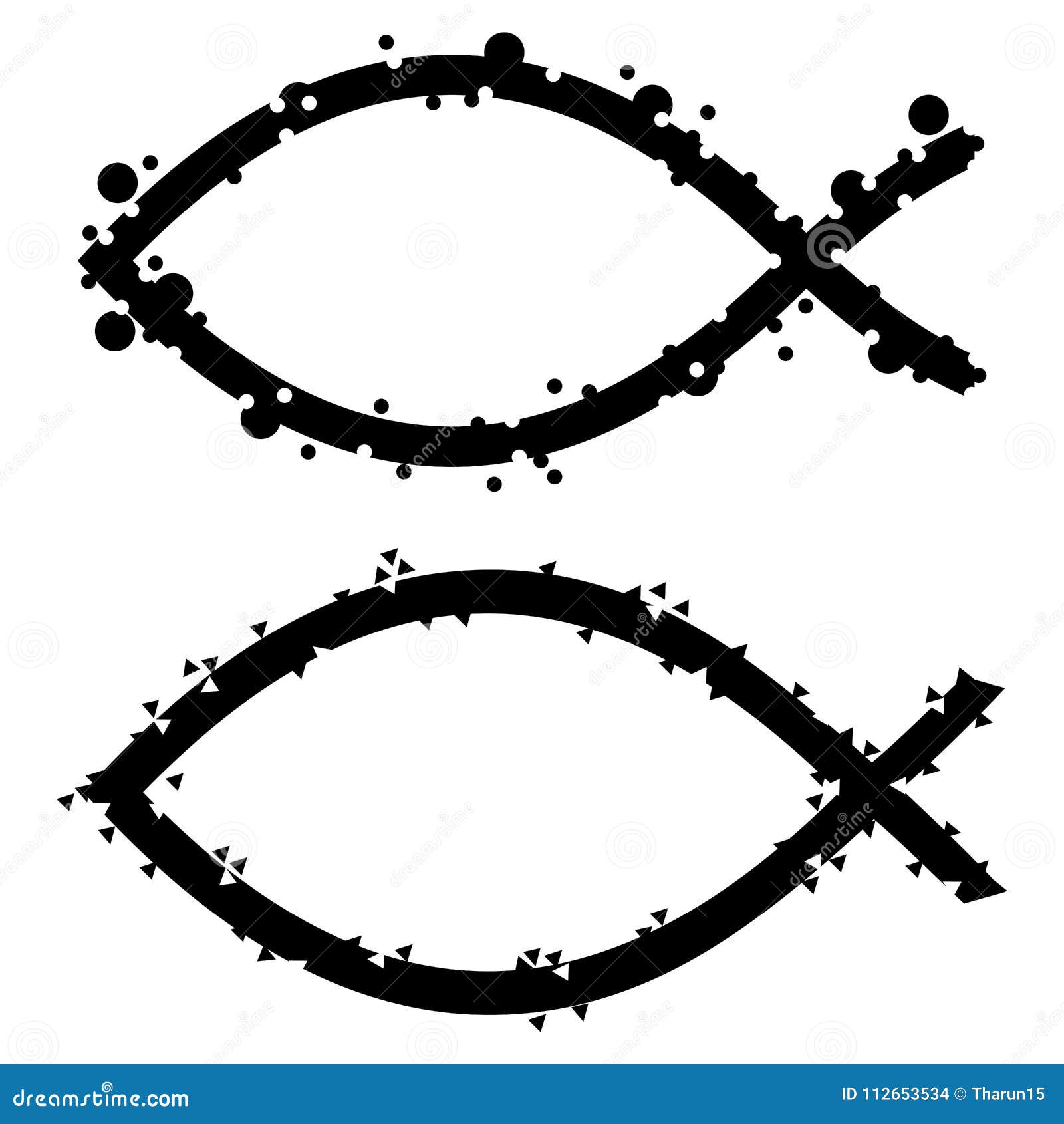 An Abstract Illustration on Ichthys Symbol in Black Stock Illustration ... An Abstract Illustration on Ichthys Symbol in Black Stock Illustration ...